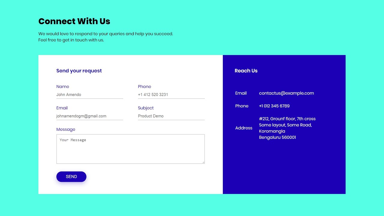 How To Make A Contact Us Page Using HTML And CSS In 10 Minutes 